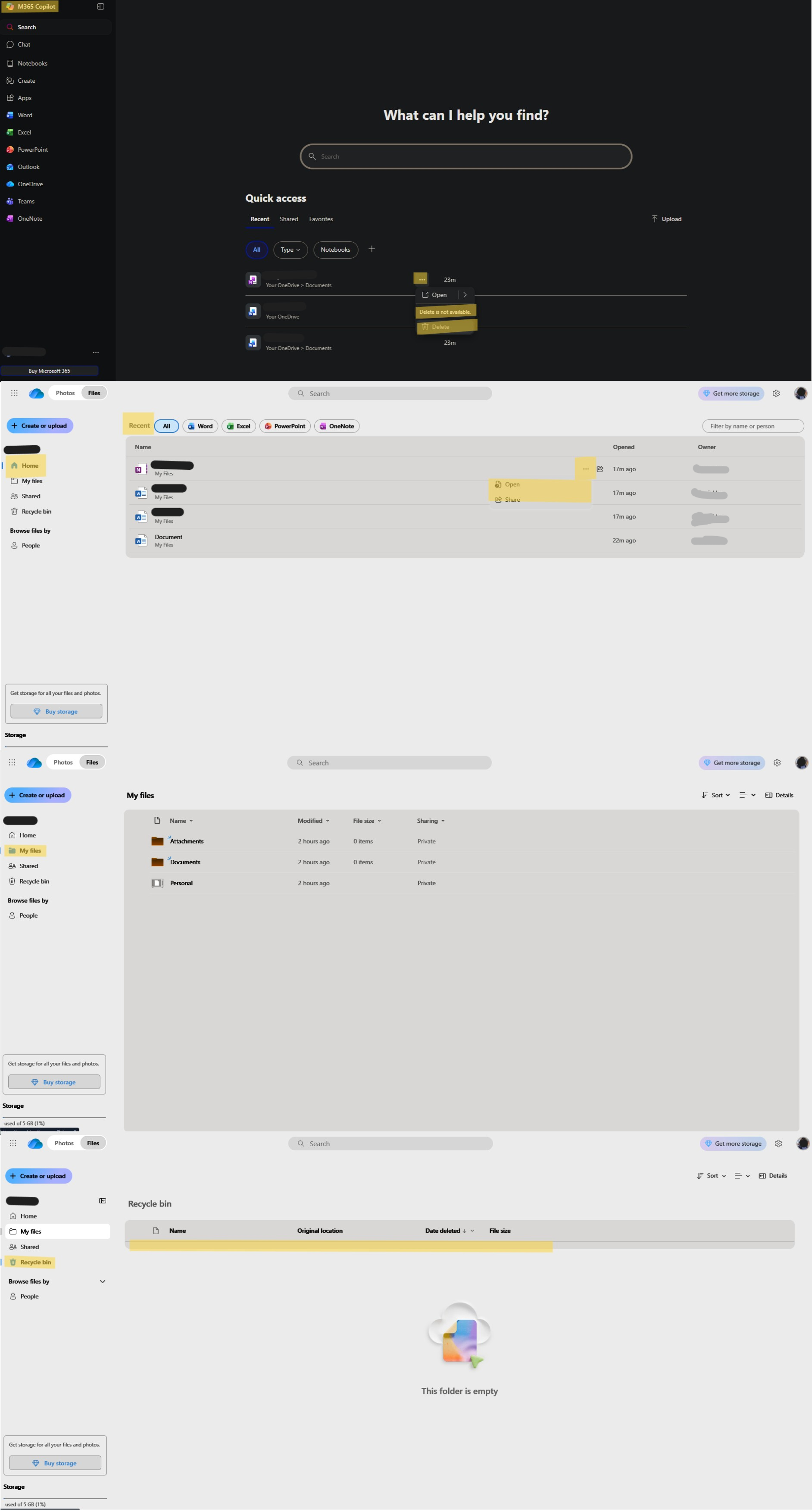How Do I Clear 'Deleted' Files From The 'Recent' Section of OneDrive ...