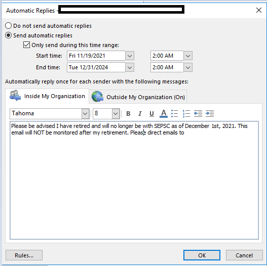 Outlook Out of Office Error Message - Microsoft Q&A
