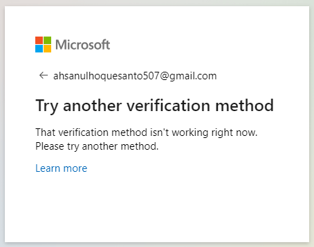 try another method not work - Microsoft Q&A