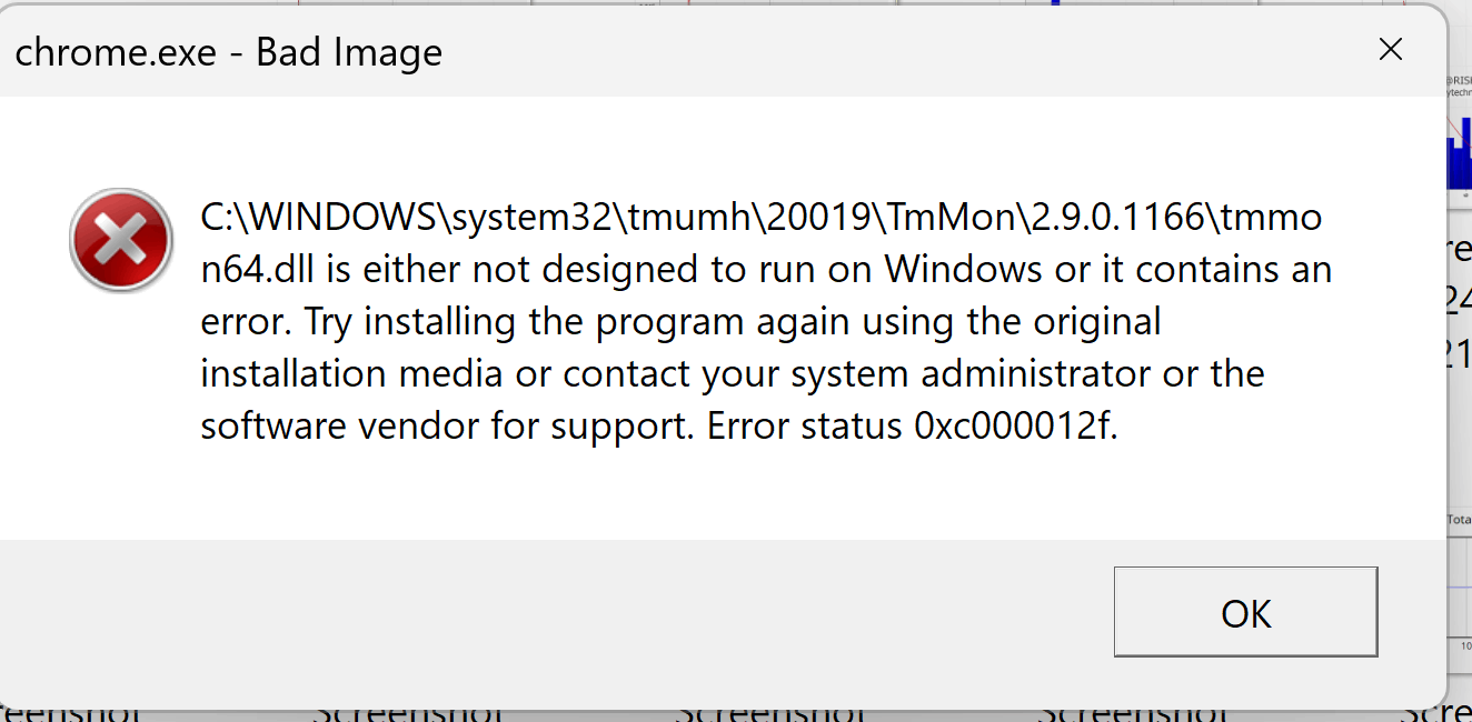 Bad Image Error Status 0xc000012f for all applications on system - Nothing found online has ...