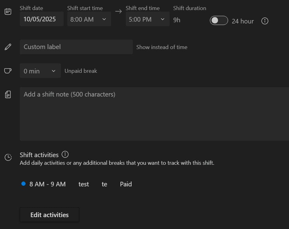 Shifts on Teams keeps changing shift activities when shift times change ...