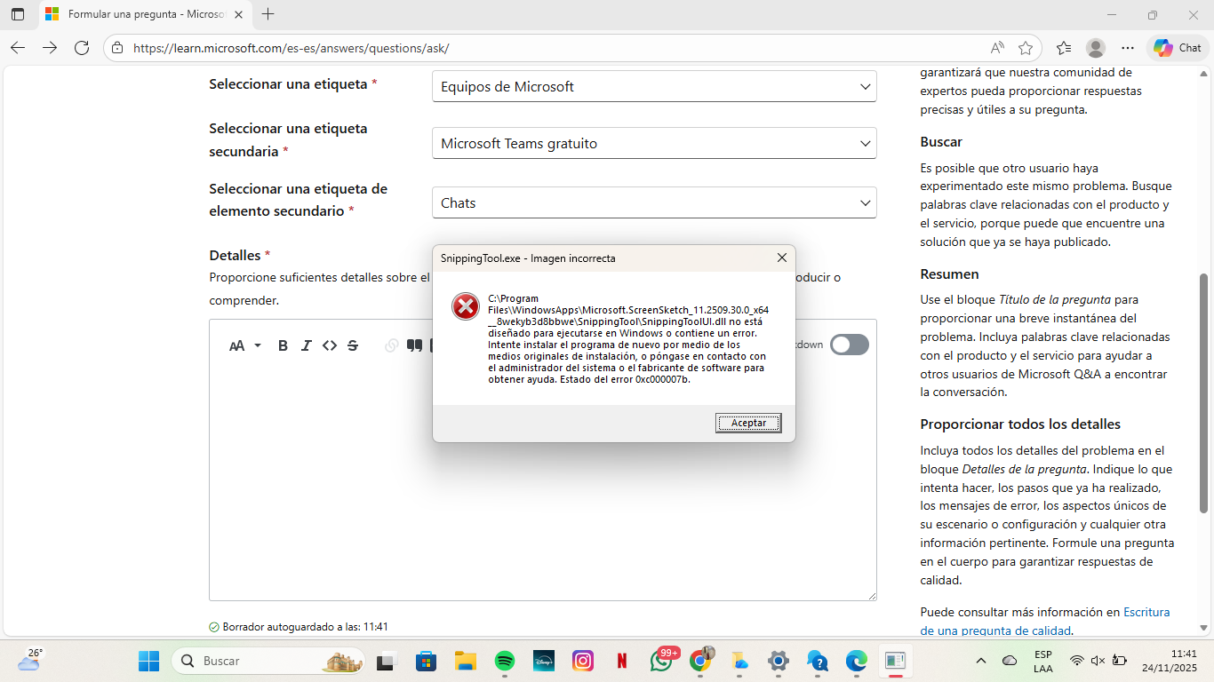 ¿Cómo puedo solucionar el problema de mi impPt windows 11? - Microsoft Q&A