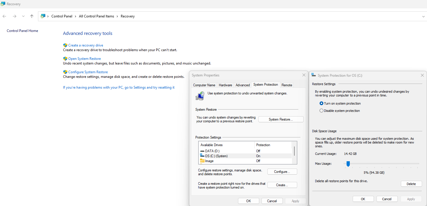 Windows 11 keeps deleting system restore points on its own, rendering System Restore totally ...
