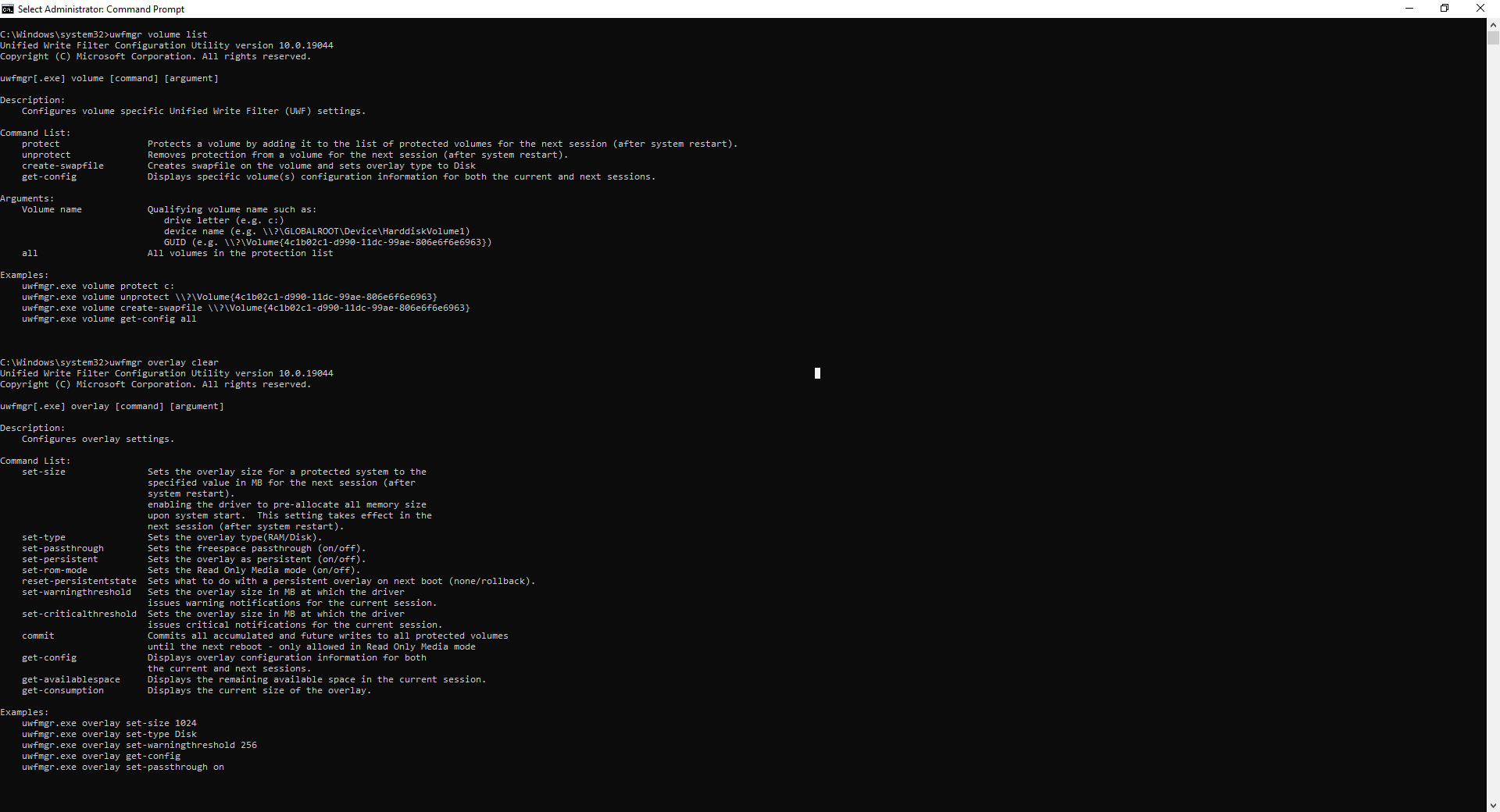 Unified Write Filter Overlay Full - Microsoft Q&A
