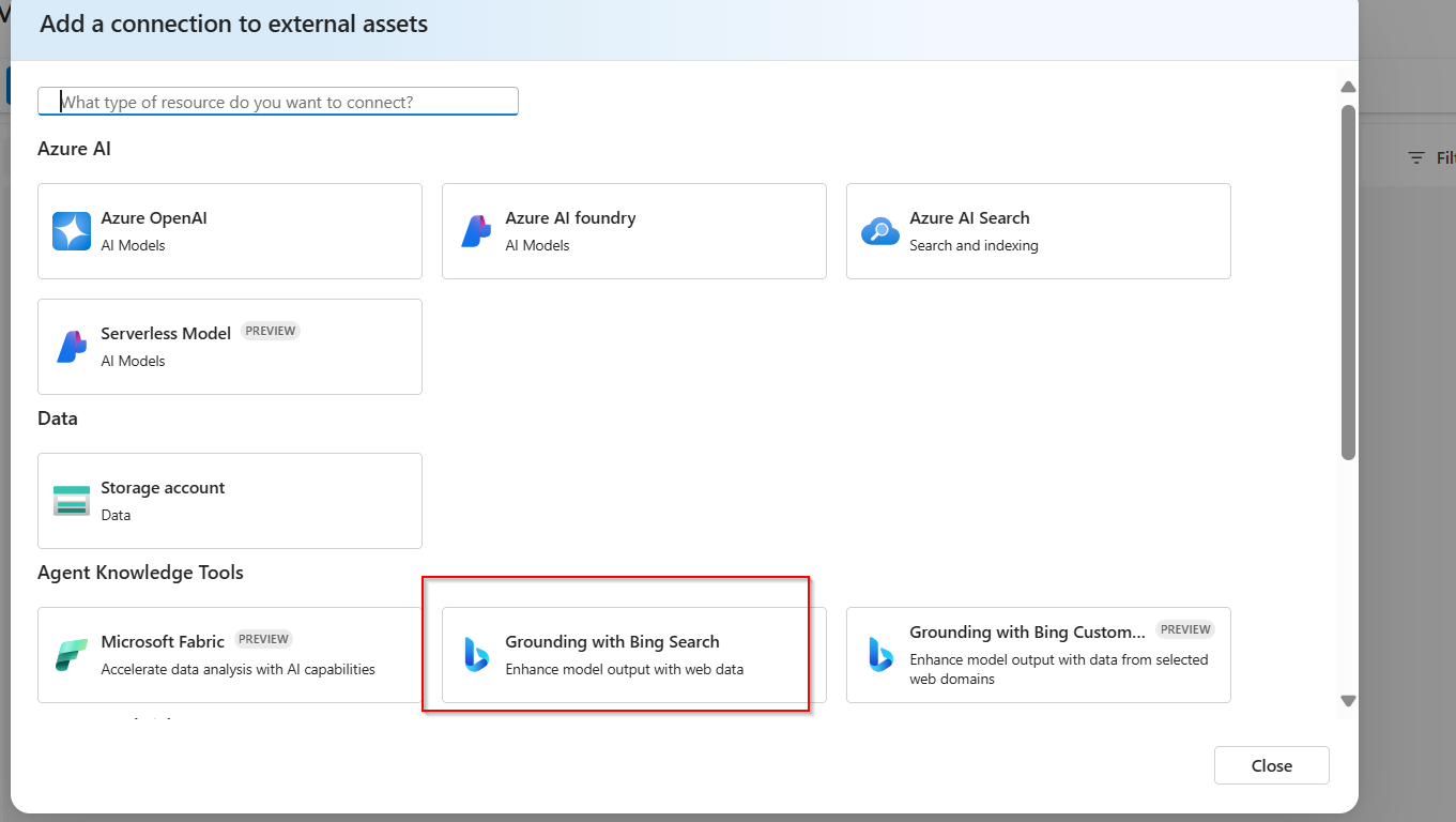Unable to use azure grounding with bing search with azure ai agent in python - Microsoft Q&A