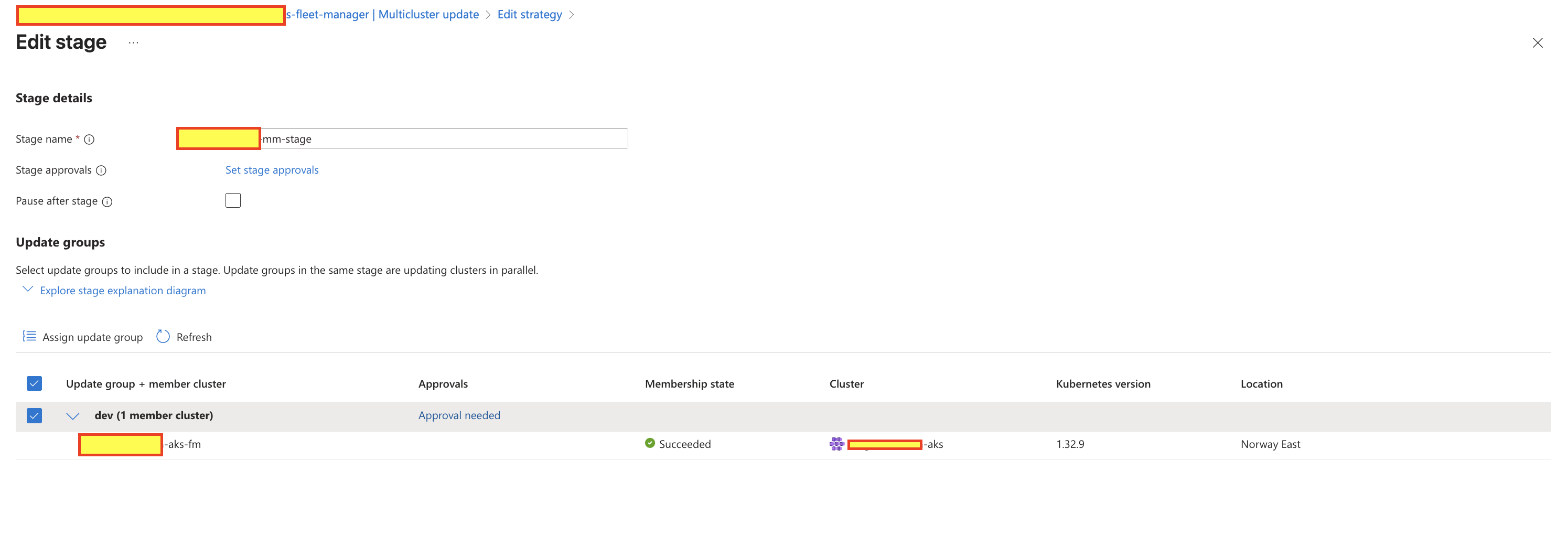 Unable to update AKS and Node Image versions using Fleet Manager (Auto ...