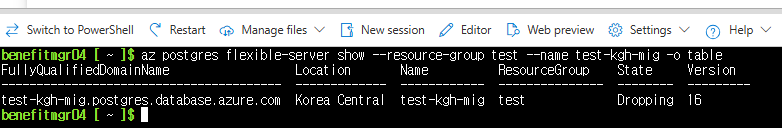 Azure Postgres SQL Dropping state - Microsoft Q&A