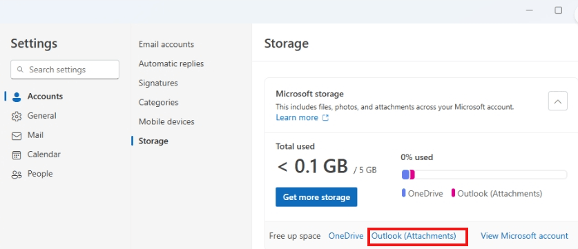 outlook storage falsely reporting full - Microsoft Q&A