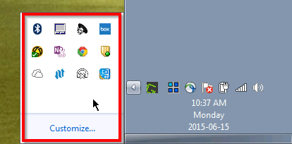 System tray hidden icons popup closes when the mouse is moved out of ...