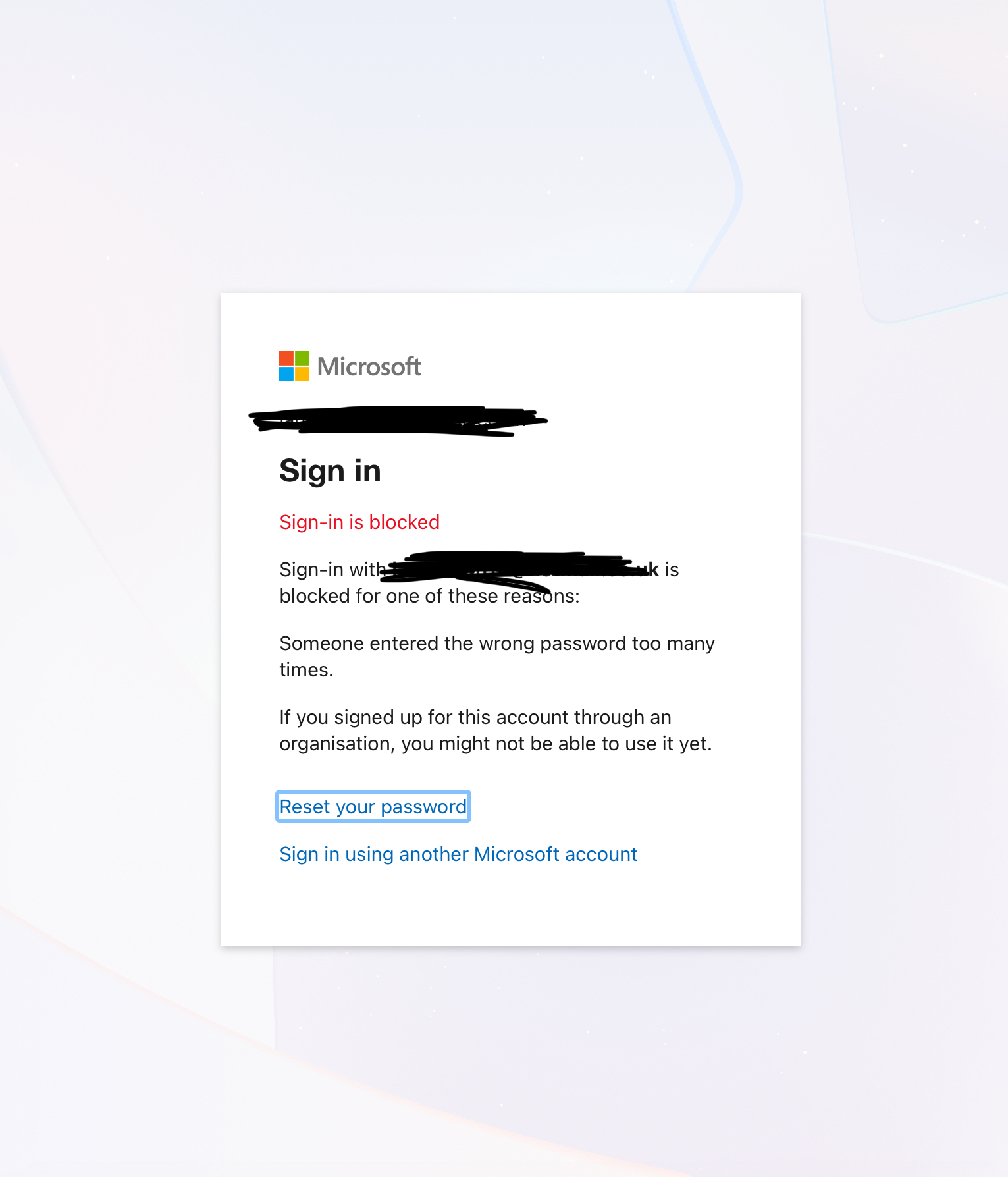 Personal Email Account Still Blocked After Following Recovery Steps ...