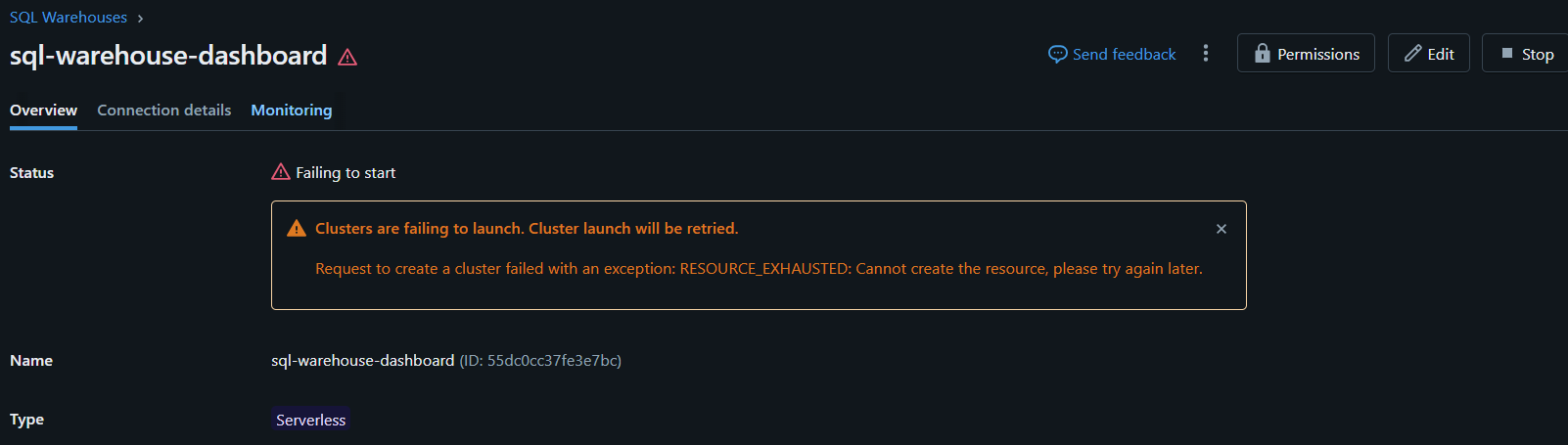 Azure Databricks Clusters are failing to launch. Cluster launch will be retried. - Microsoft Q&A