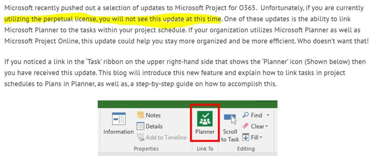 Project Online and Planner Integration - Microsoft Q&A