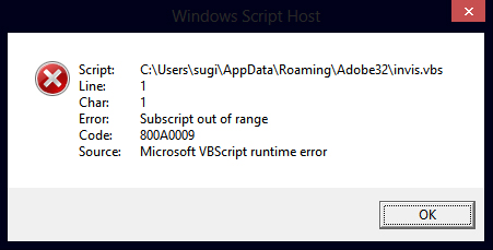 invis.vbs Pop up error causing me hard to update my windows application ...