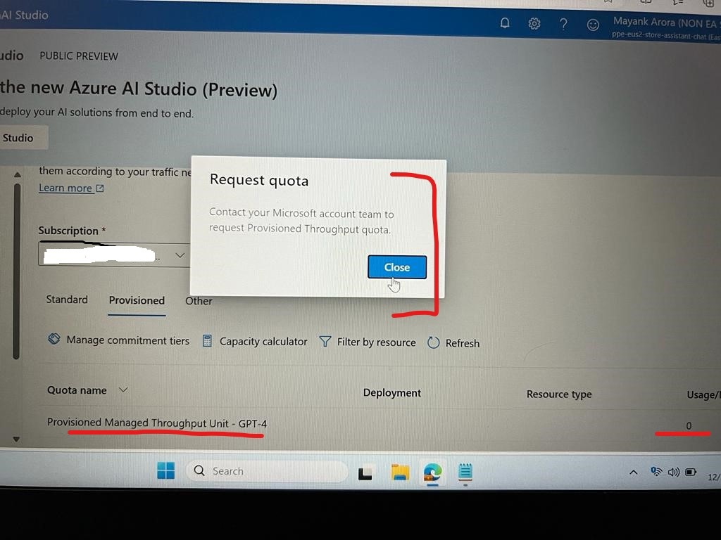 How to resolve "No quota is available for this model." when deploying gpt-4 on Azure Open AI ...