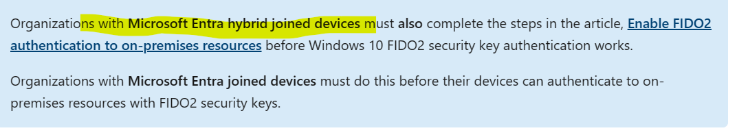 Issue with FIDO2 Security Key Sign-in on Hybrid AD Joined Machine ...
