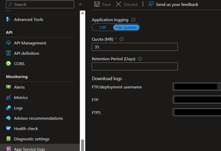 How to get access to log stream from Azure web app - Microsoft Q&A
