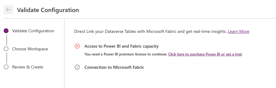 Cannot create Dataverse - Microsoft Fabric connection - Microsoft Q&A