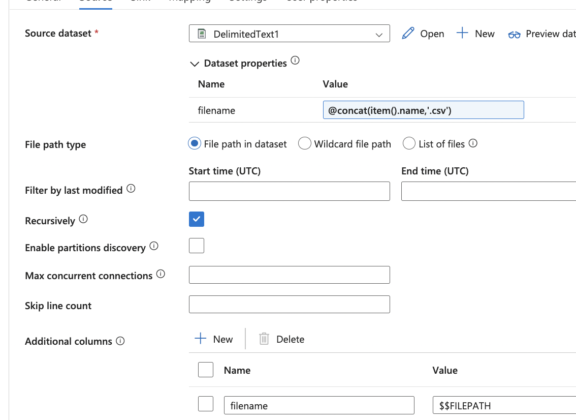 Data Factory. Adding Column Name when your files doesn't have column headings - Microsoft Q&A