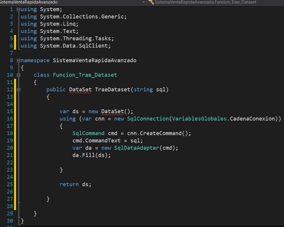 Problems with a DataSet type function en C Sharp - Microsoft Q&A