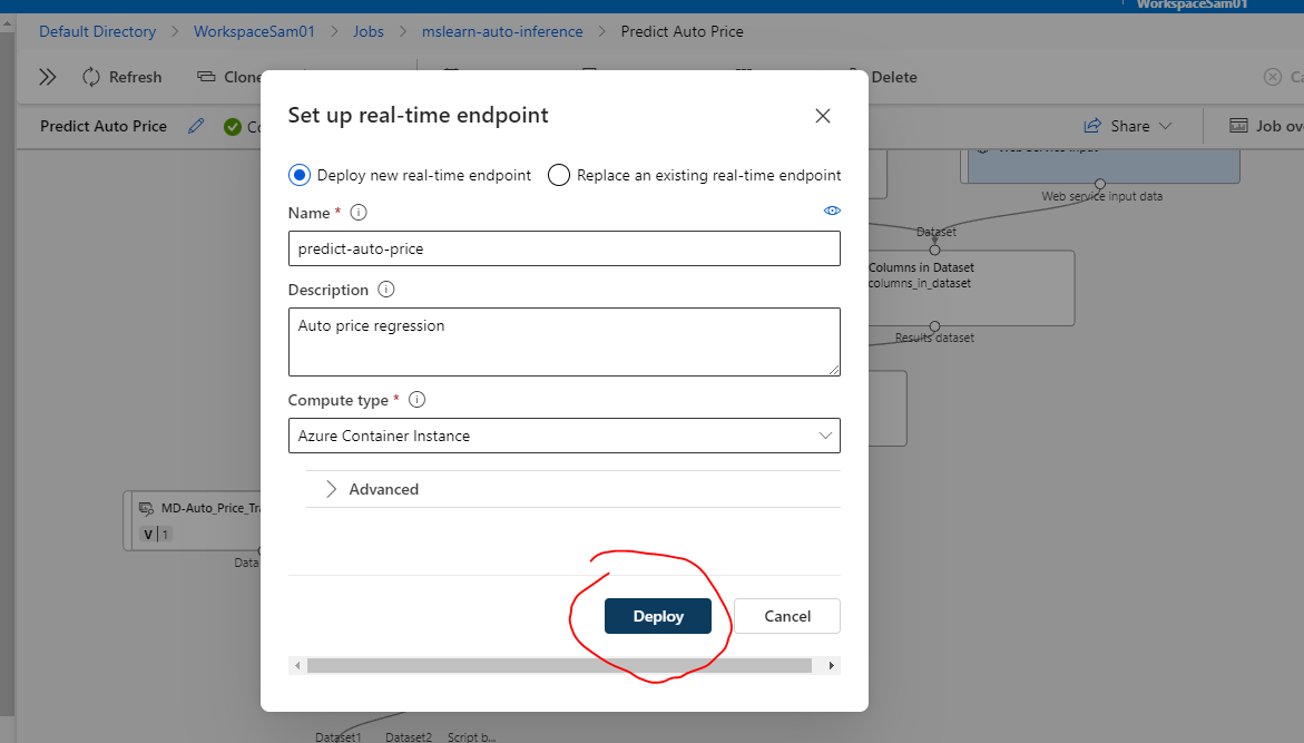 Issues For Implementing A Real Time Inference Pipeline The Deploy Button Does Nothing