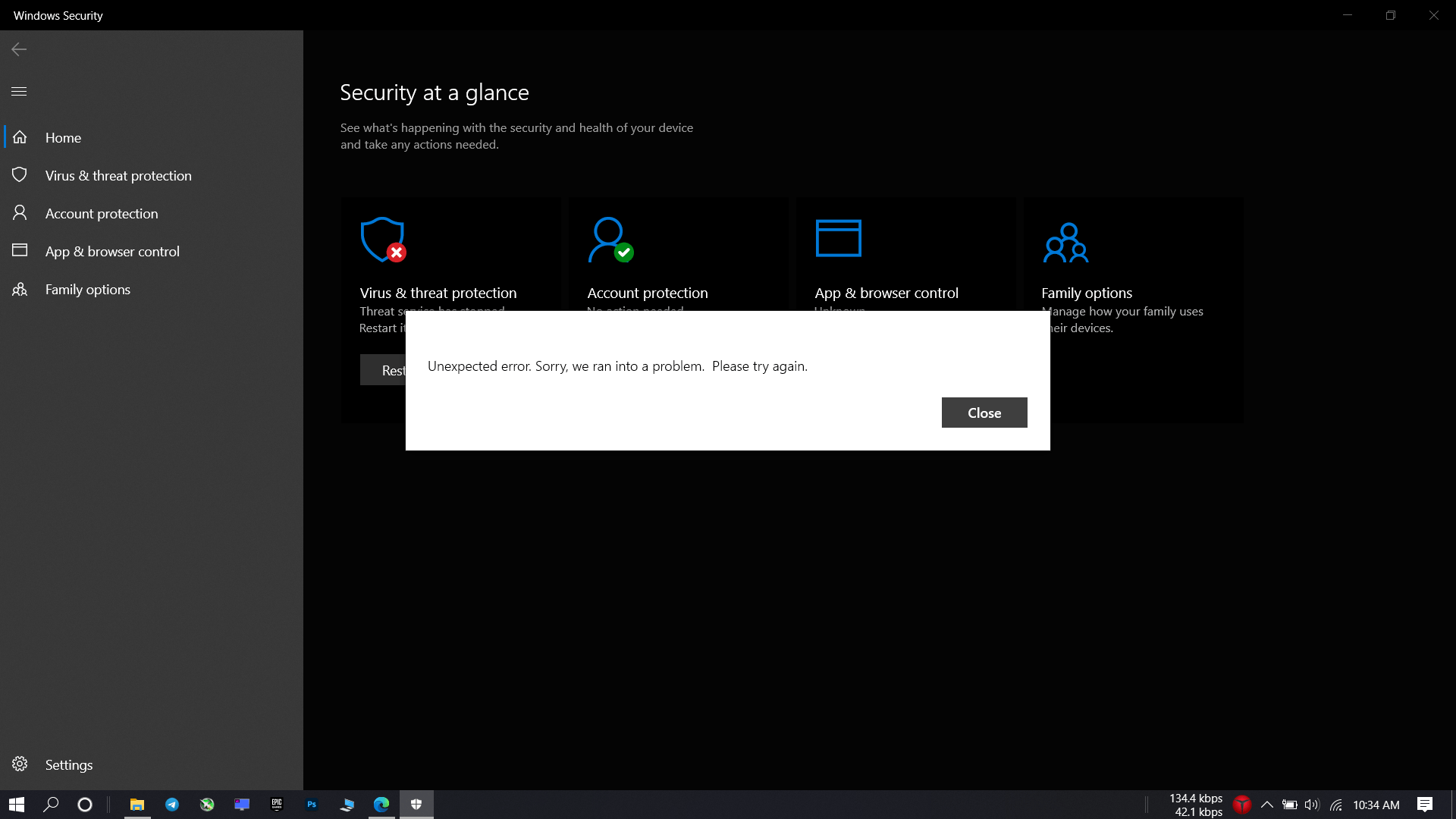 WINDOWS DEFENDER NOT WORKING - Microsoft Q&A