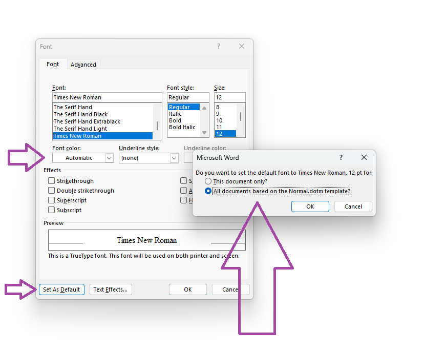 Word Font Colour won't show as automatic when opened, has anyone else ...