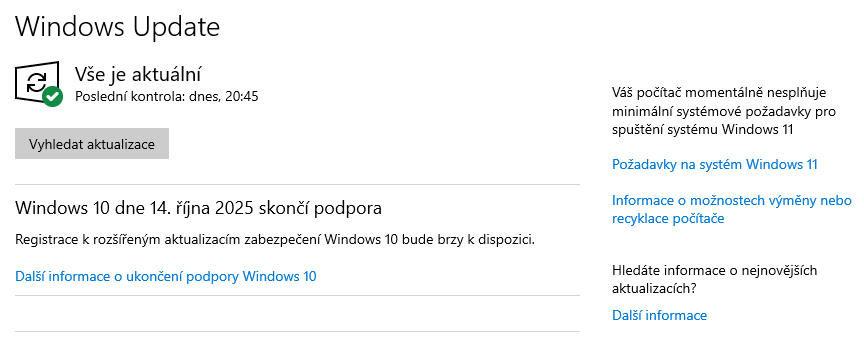 Win10 nenabízí aktualizaci na Win11 na kompatibilním zařízení - Microsoft Q&A