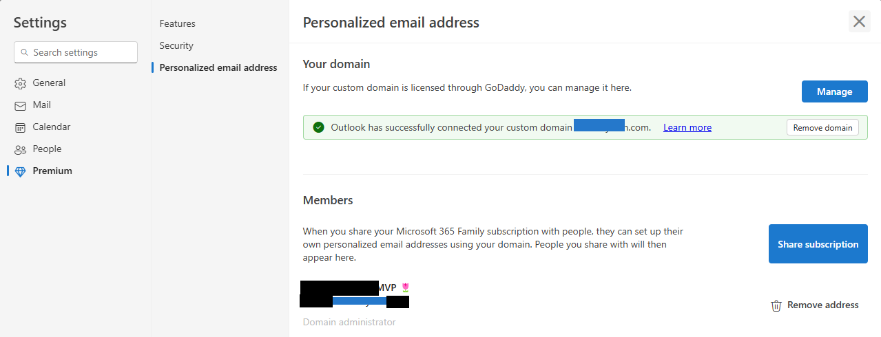 [Follow Up] Manage custom domain emails in hotmail - Microsoft Q&A