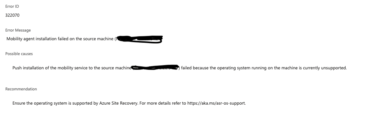 Alma OS Support for Azure Site Recovery Mobility Client - Microsoft Q&A