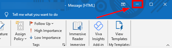 How do I minimize an Outlook email window in Outlook 365? - Microsoft Q&A