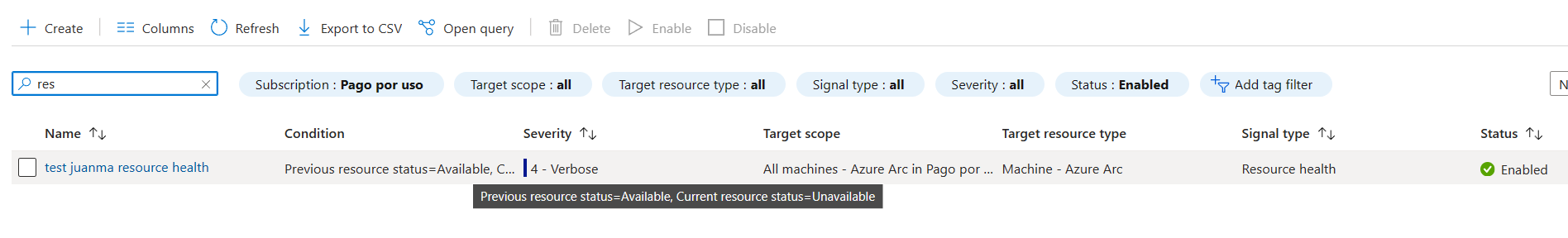 Azure Resource Health Alerts not being generated - Microsoft Q&A