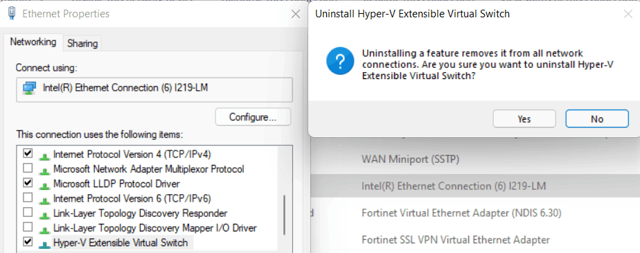 Windows 11 - HyperV Bridge - Binding to NIC Hidden for WSL - Microsoft Q&A