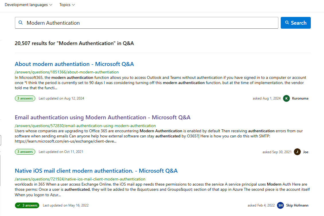 Using modern authentication for owa emails - Microsoft Q&A