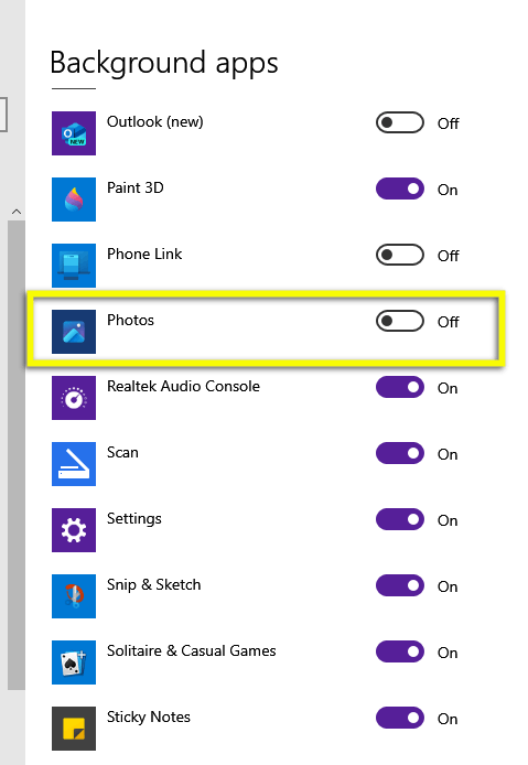 How Can I Stop Photos.exe from running in the Background? - Microsoft Q&A