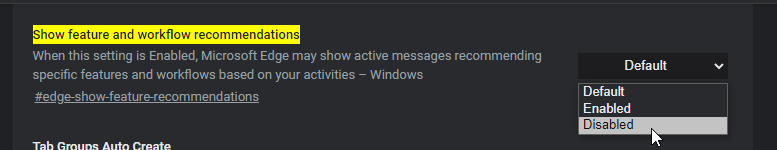 How to disable Edge Bar and "Assistance" pop ups - Microsoft Q&A