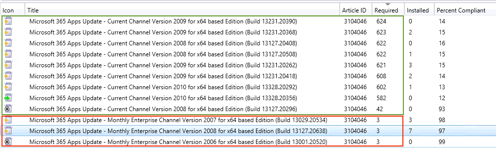 MECM Updates for Office 365 Apps for Enterprise - Monthly Channel ...