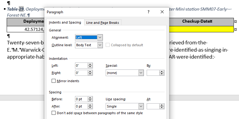 Spacing Between Table Captions and their Tables - Microsoft Q&A