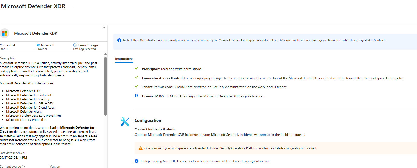 Stuck at "One or more of your workspaces are onboarded to Unified Security Operations Platform ...