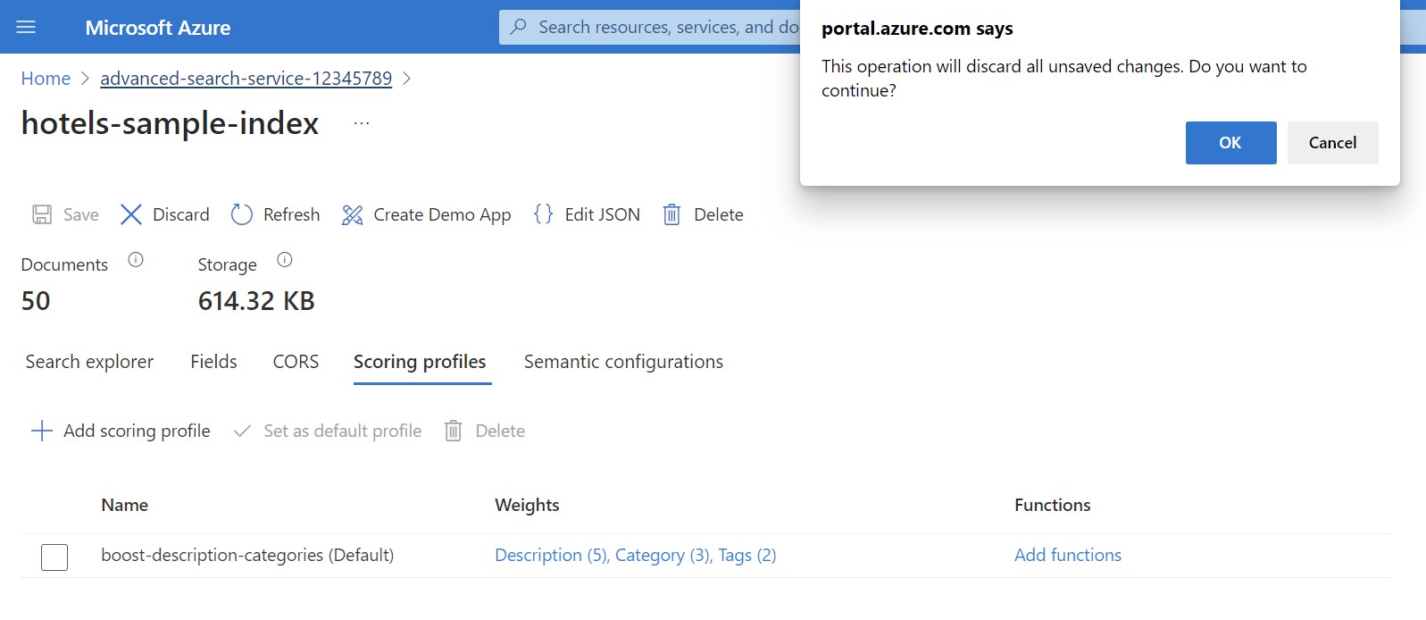 Cant save my Scoring Profile in Search Index - Microsoft Q&A