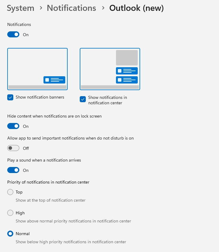 Outlook email notifications now appearing on bottom right-hand side of ...