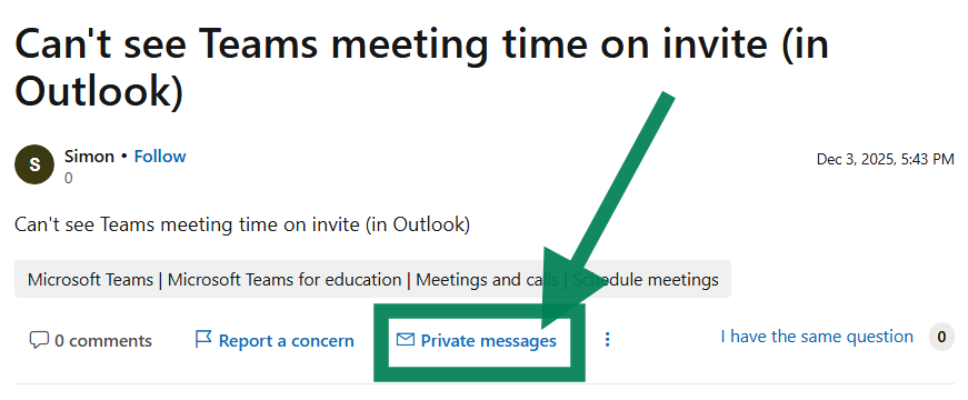 Can't see Teams meeting time on invite (in Outlook) - Microsoft Q&A