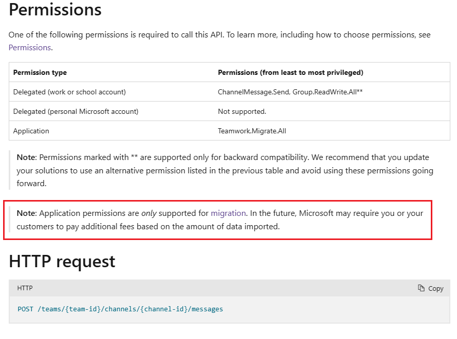 Unable to send Chat message to a channel or chat with Microsoft Graph API, throws an error for ...