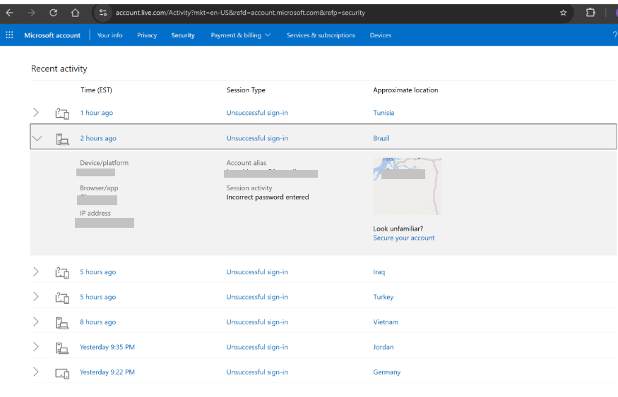 Hi MS team - unusual activity in my email - Microsoft Q&A