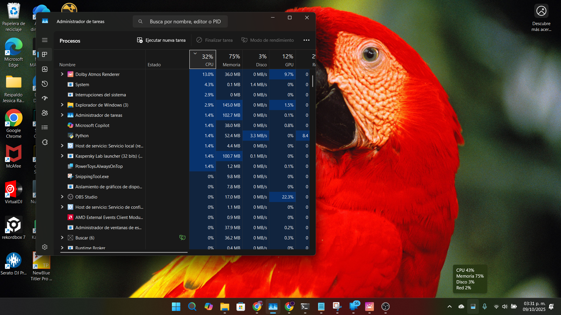 Why is my task manager showing different values through the app and the ...