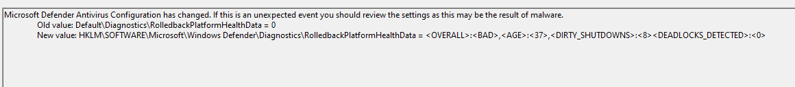 is alot of event id 5007's normal for defender? - Microsoft Q&A