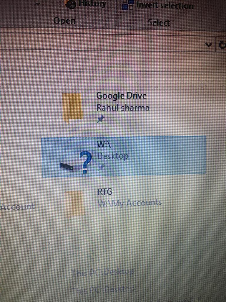 Blue question mark over drive - Microsoft Q&A