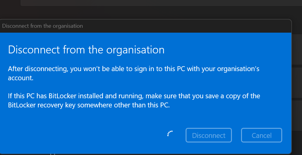 Disconnect my work account to my laptop - Microsoft Q&A