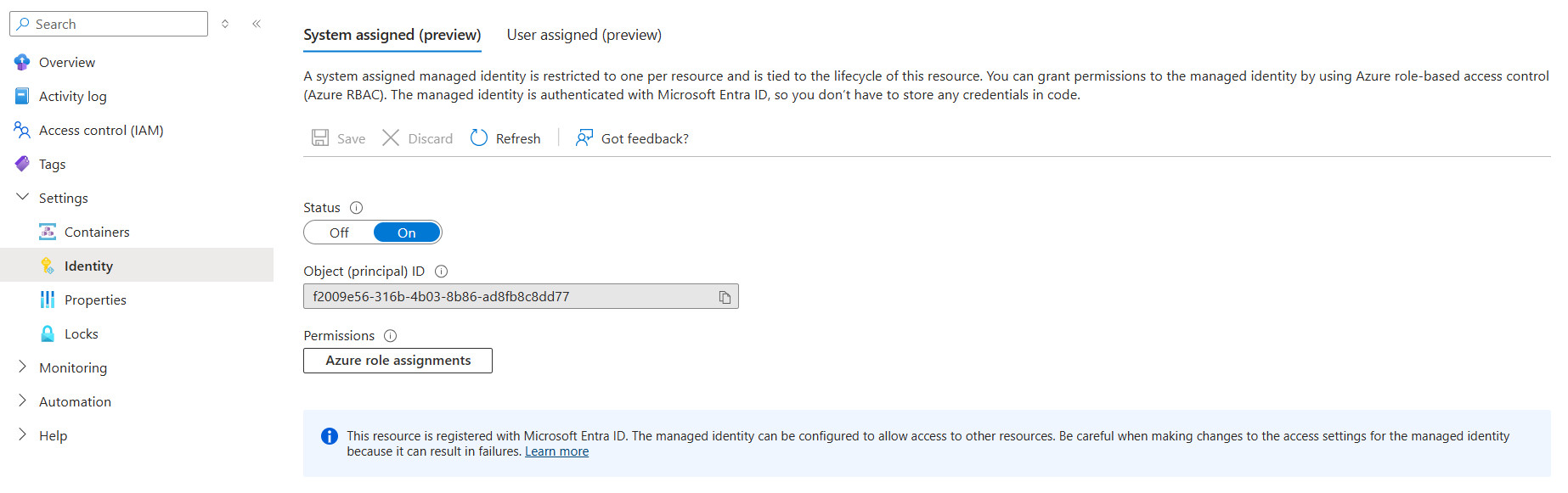 Access To Azure Keyvault Inside Azure Container Instance Webapi Microsoft Qanda