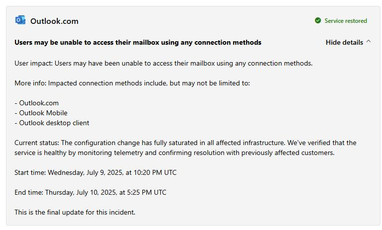 e-mail syncing Issue. - Microsoft Q&A