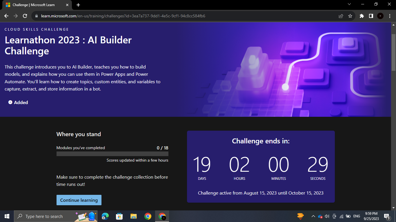I completed all my modules in AI builders Challenge 2023 but in ...